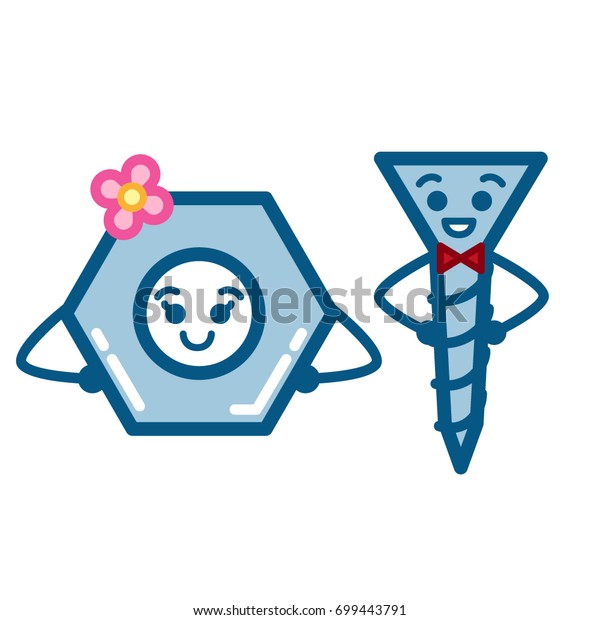 Illustration Nut Screw Animated Funny Cute Stock Vector (Royalty Free ...