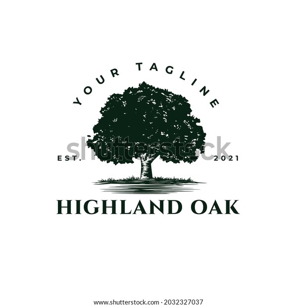 Illustration Oak Tree Logo Stock Vector (Royalty Free) 2032327037 ...