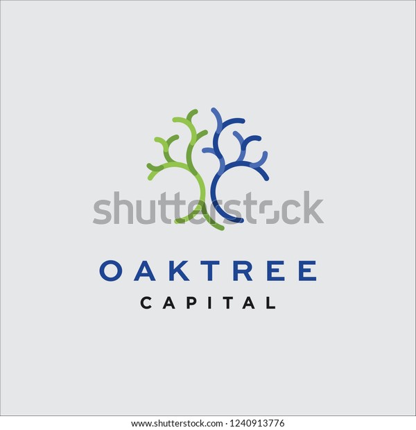 Illustration Oak Tree Logo Design Inspiration Stock Vector (Royalty ...