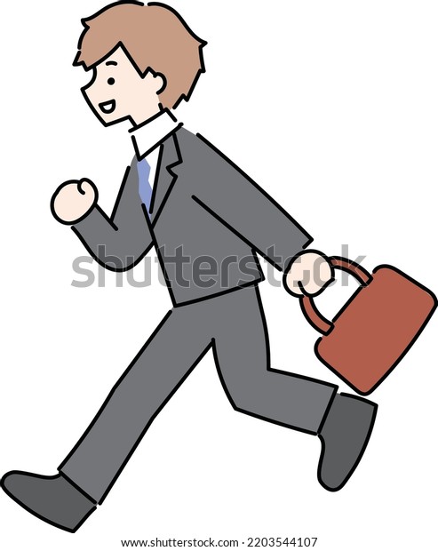 Illustration Office Worker Running Suit Stock Vector (Royalty Free ...
