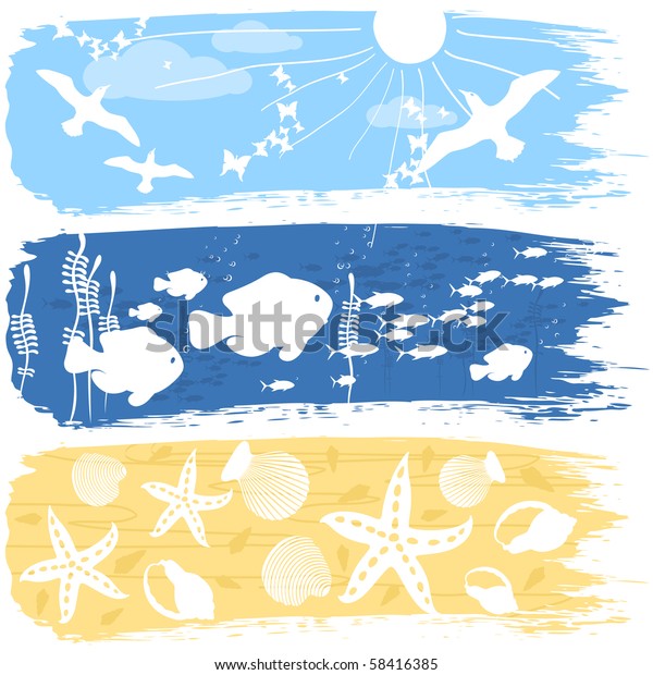 Illustration On Sea Theme Stock Vector (Royalty Free) 58416385 ...