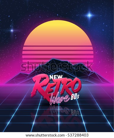 Illustration On Theme New Retro Wave Stock-Vektorgrafik (Lizenzfrei ...