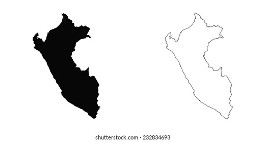 Country Shape Illustration Peru Peru Stock Vector (Royalty Free) 1248066580
