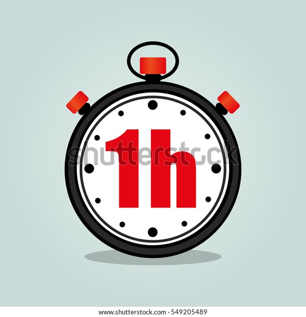 Illustration One Hour Stopwatch Isolated Icon Stock Vector (Royalty ...