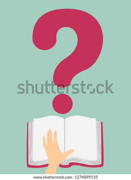 Illustration Open Book Hand Question Mark Stock Vector (Royalty Free ...