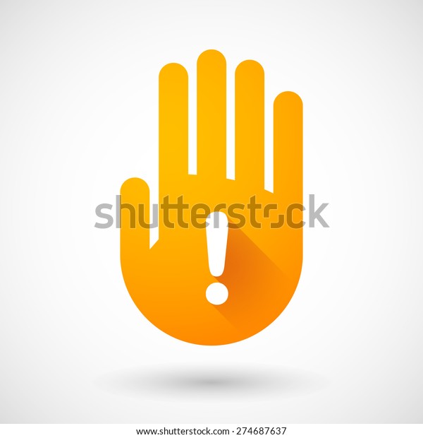 Illustration Orange Hand Icon Exclamation Sign Stock Vector (Royalty ...