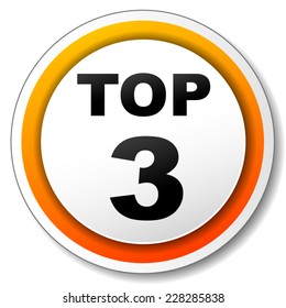 Illustration Orange Round Icon Top Three Stock Vector (Royalty Free ...
