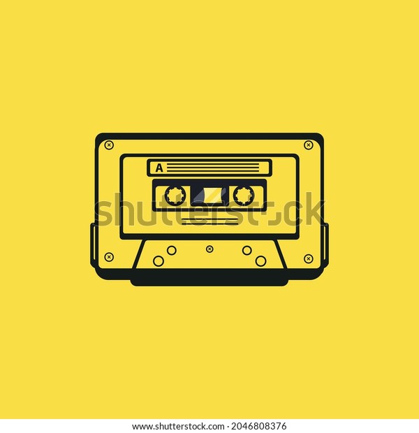 Illustration Outline Vector Graphics Cassette Tape Stock Vector ...