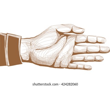 Illustration Outstretched Hand Stock Vector (Royalty Free) 424282060 ...