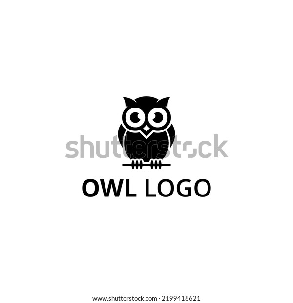Illustration Owl Logo Design Two Colour Stock Vector (Royalty Free ...