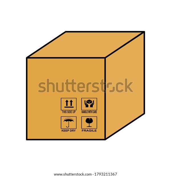 Illustration Packaging Cardboard Packaging Theme Cardboard Stock Vector ...