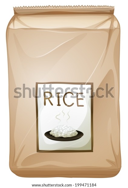 Illustration Packet Rice On White Background Stock Vector (Royalty Free ...