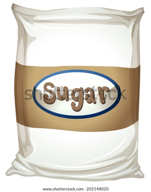 Illustration Packet Sugar On White Background Stock Vector (Royalty ...