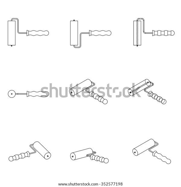 Illustration Paint Roller Brush On Isolated Stock Vector (Royalty Free ...