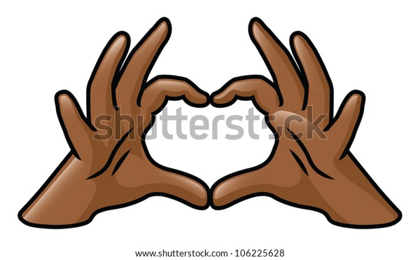 Illustration Pair Cartoon Hands Forming Heart Stock Vector (Royalty ...