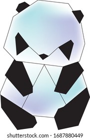 Illustration Panda Boy Geometric Line Stock Vector (Royalty Free ...