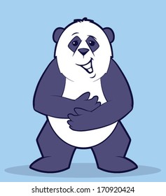 Illustration Panda Standing Smilingvector Panda Cartoon Stock Vector ...