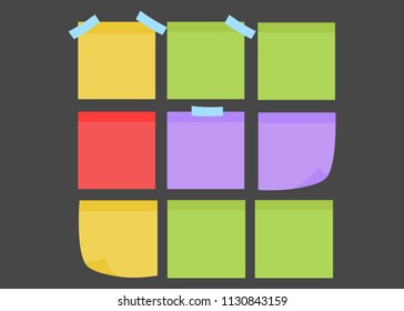 Illustration Paper Lists Set Colored Set Stock Vector (Royalty Free ...