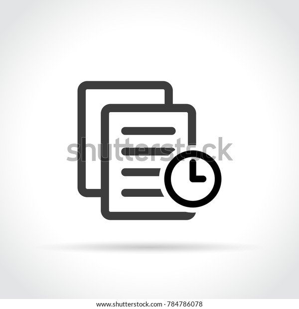 Illustration Papers Clock Icon On White Stock Vector (Royalty Free ...
