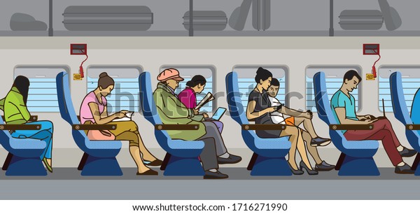 Illustration Passenger Seat Train Stock Vector (Royalty Free ...