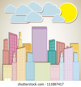 Illustration Pastel Buildings Vector Illustration Stock Vector (Royalty ...