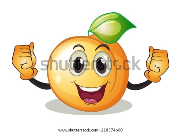 Illustration Peach Face Stock Vector (Royalty Free) 218374600
