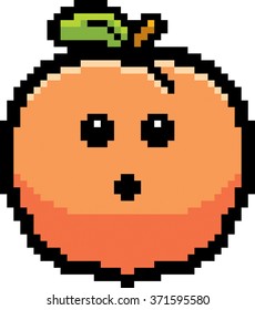 Illustration Peach Looking Surprised 8bit Cartoon Stock Vector (Royalty ...