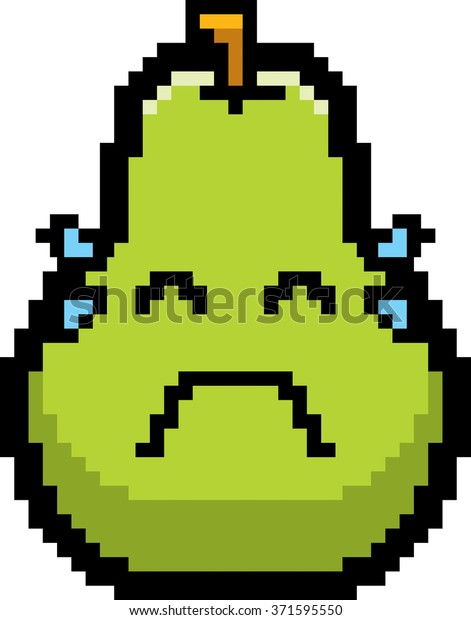 Illustration Pear Crying 8bit Cartoon Style Stock Vector (Royalty Free ...