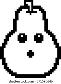 Illustration Pear Looking Surprised 8bit Cartoon Stock Vector (Royalty ...