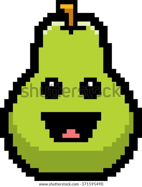 Illustration Pear Smiling 8bit Cartoon Style Stock Vector (Royalty Free ...