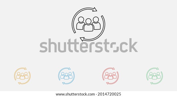 Illustration People Arrow Icon On Grey Stock Vector (Royalty Free ...