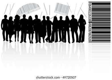 Illustration People Barcode Stock Vector (Royalty Free) 49888057 ...
