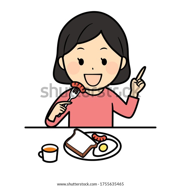 Illustration People Having Breakfast Stock Vector (Royalty Free ...