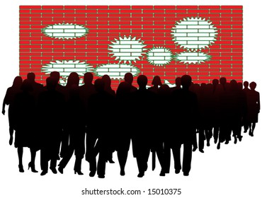 Illustration People Wall Stock Vector (Royalty Free) 15010375 ...