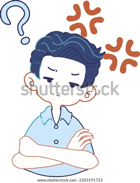 Illustration Person Asking Angrily Stock Vector (Royalty Free ...
