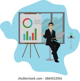 Illustration Person Presenting Data Stock Vector (Royalty Free) 1864313356
