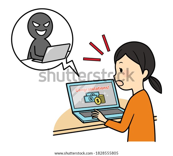 Illustration Phishing Scam Lady Stock Vector (Royalty Free) 1828555805 ...