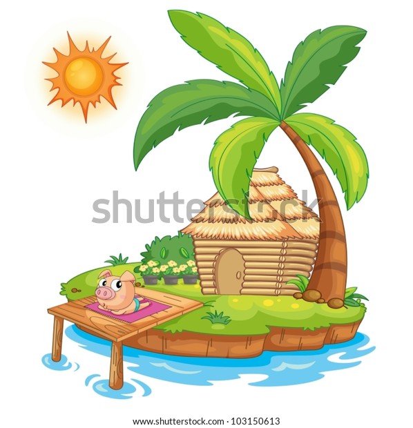 Illustration Pig On Pier Stock Vector (Royalty Free) 103150613 ...