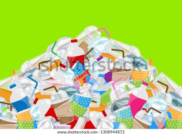 Illustration Pile Garbage Waste Plastic Paper Stock Vector (Royalty ...