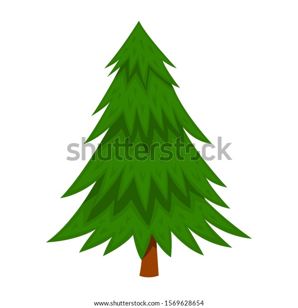 Illustration Pine Tree Cartoon Style Isolated : image vectorielle de ...