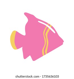 Illustration Pink Fish White Background Stock Vector (Royalty Free ...