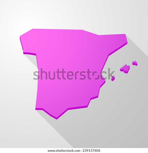 Illustration Pink Spain Map Icon Stock Vector (Royalty Free) 239137606 ...