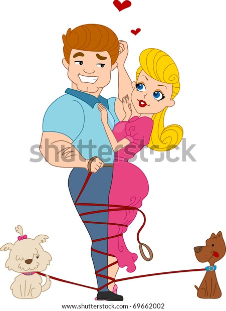 Illustration Pinup Couple Caught Twist 库存矢量图(免版税)69662002 Shutterstock