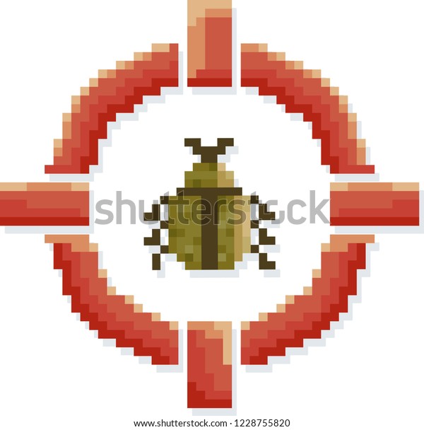 Illustration Pixel Art Bug Target Symbol Stock Vector (Royalty Free ...