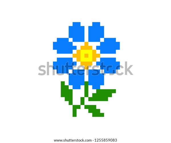 Illustration Pixel Art Flower Pixel Style Stock Vector (Royalty Free ...
