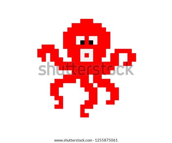 Illustration Pixel Art Squid Pixel Style Stock Vector (Royalty Free ...
