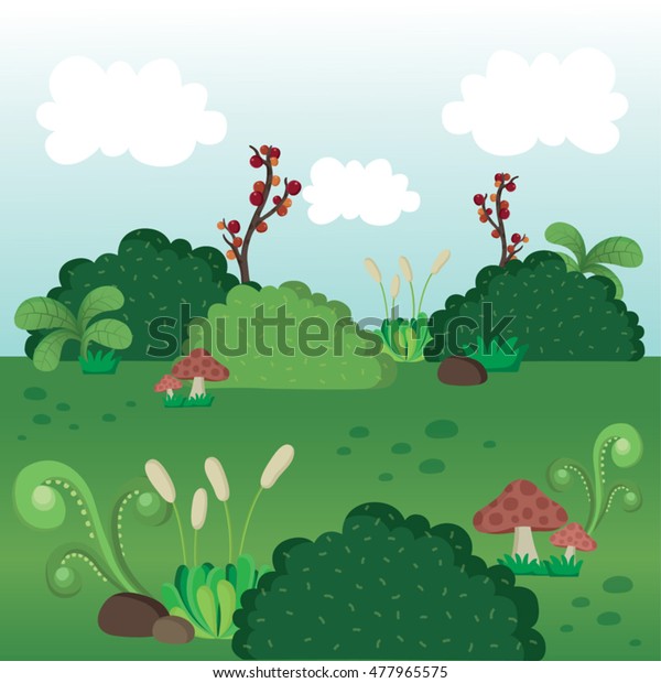 Illustration Plant Field Vector Spring Landscape Stock Vector (Royalty ...