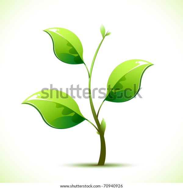 Illustration Plant Sapling Growing On Abstract Stock Vector (Royalty ...