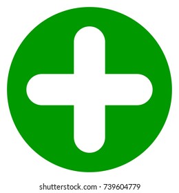 Illustration Plus Sign Green Circle Icon Stock Vector (Royalty Free ...