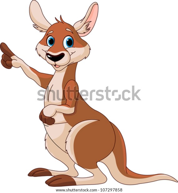 Illustration Pointing Cartoon Kangaroo Stock Vector (Royalty Free ...